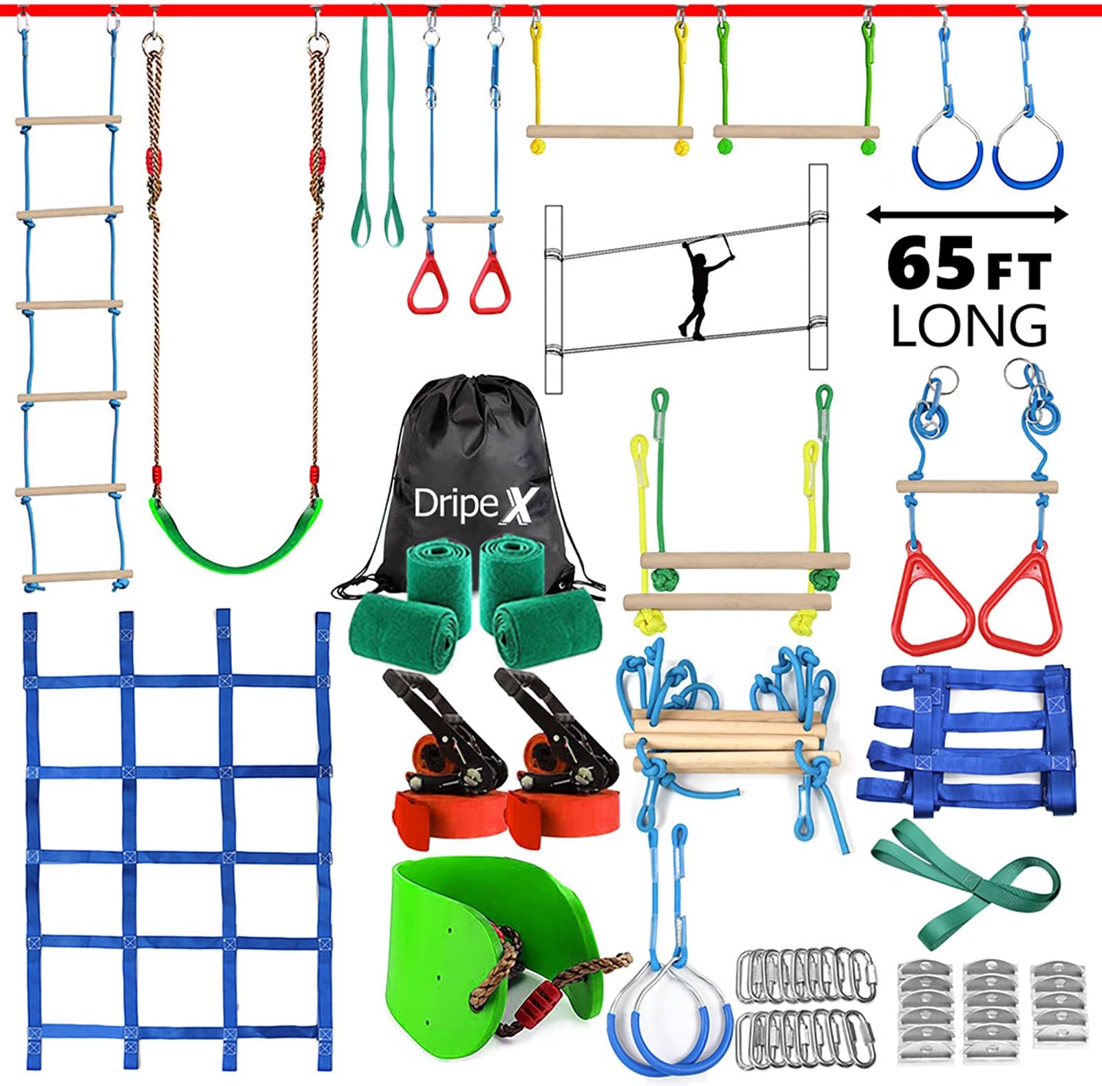 Ninja Parcours d’Obstacles de Jardin pour Enfant - 10 Obstacles ...