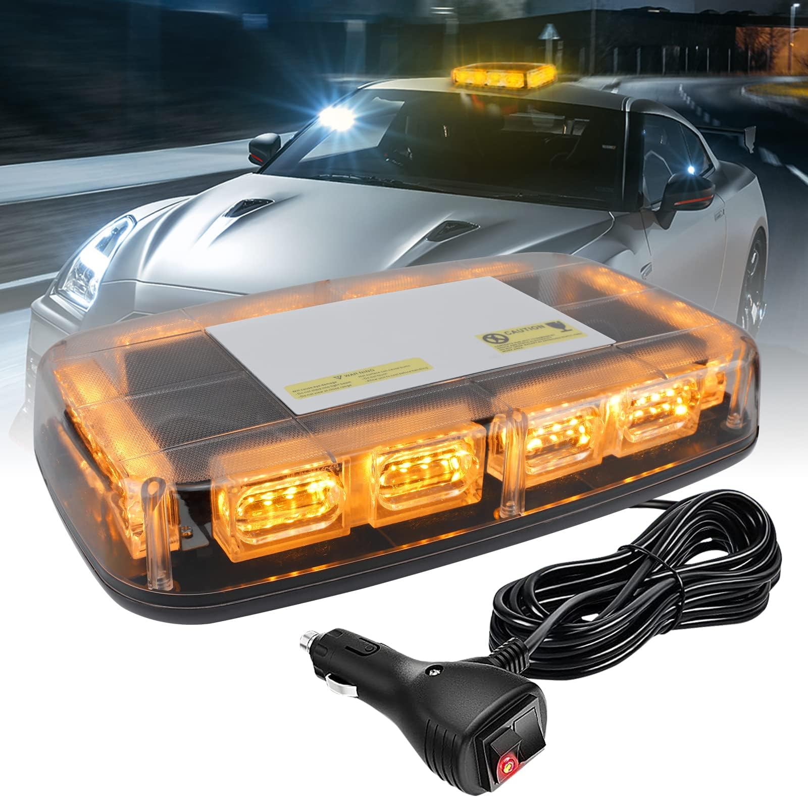 2 Year Warranty-OPPBUY Amber LED Rooftop Strobe Light for Truck,16 ...