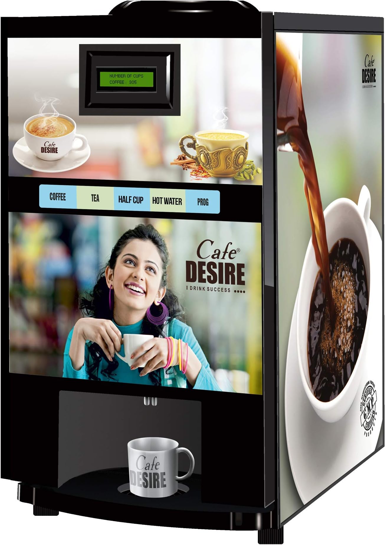 Cafe DESIRE I DRINK SUCCESS Tea Coffee Machine - 2Lane | Advanced ...
