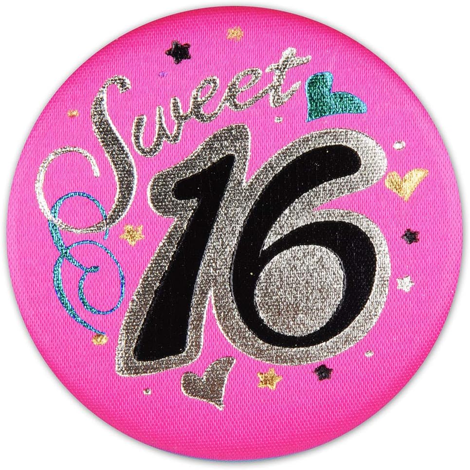 Amazon.com: Beistle Pink Sweet 16" Button- 1 pc : Clothing, Shoes & Jewelry