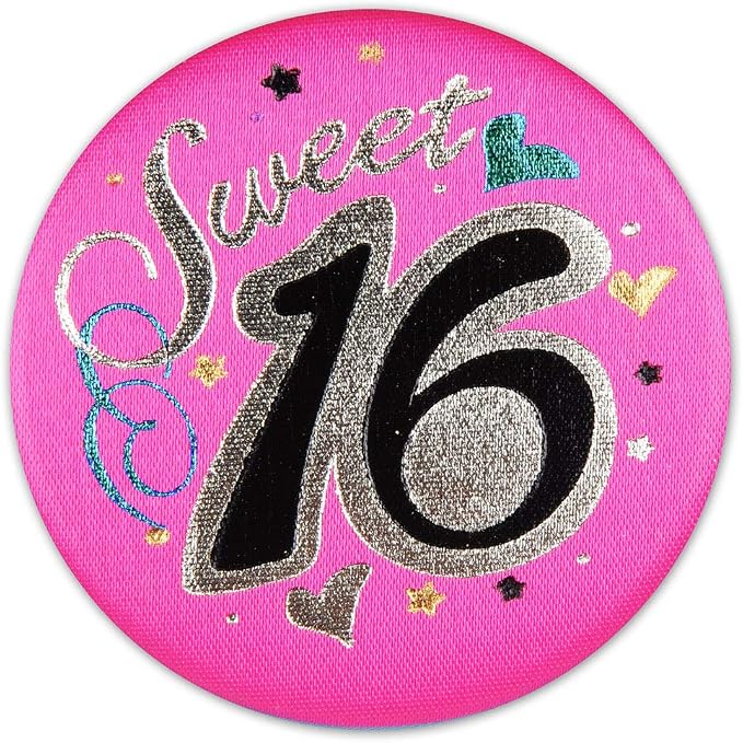 Amazon.com: Beistle Pink Sweet 16" Button- 1 pc : Clothing, Shoes & Jewelry