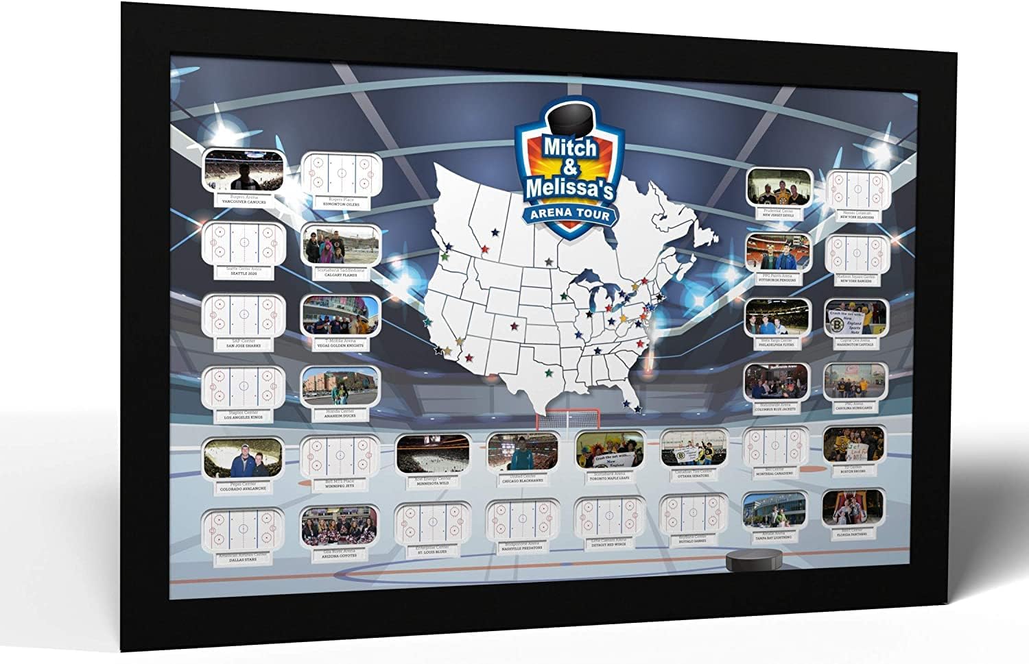 Amazon.com: Thunder Bunny Labs Personalized Hockey Arenas Photo Map ...
