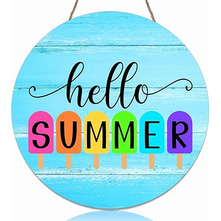 Amazon.com: Summer Hanging Door Sign Plaque Decorative Watermelon Ice ...