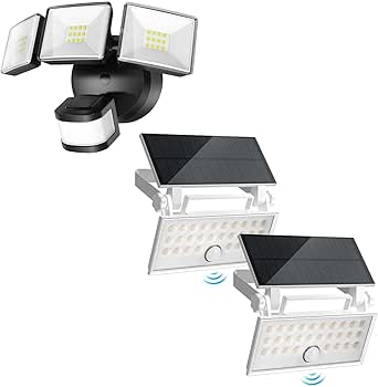 OREiN 3 Head Security Light and Solar Flood Light White - Amazon.com