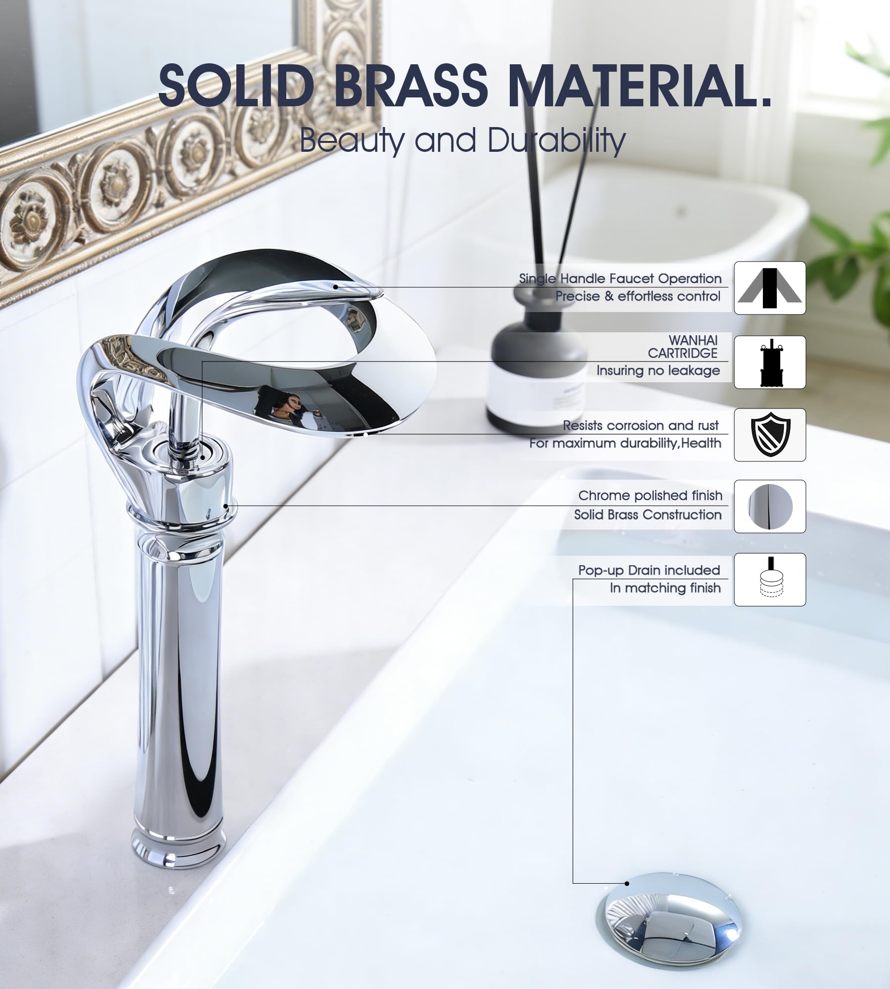 Snapklik.com : Elegant Bathroom Sink Faucet Single Hole,AUU Waterfall ...