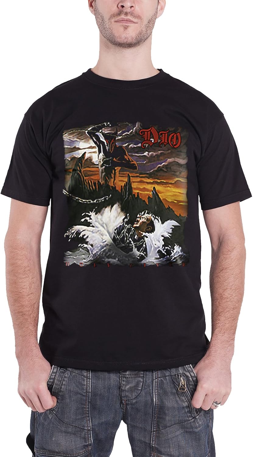 Amazon.com: Dio T Shirt Holy Diver Ronnie James Album Cover Logo ...