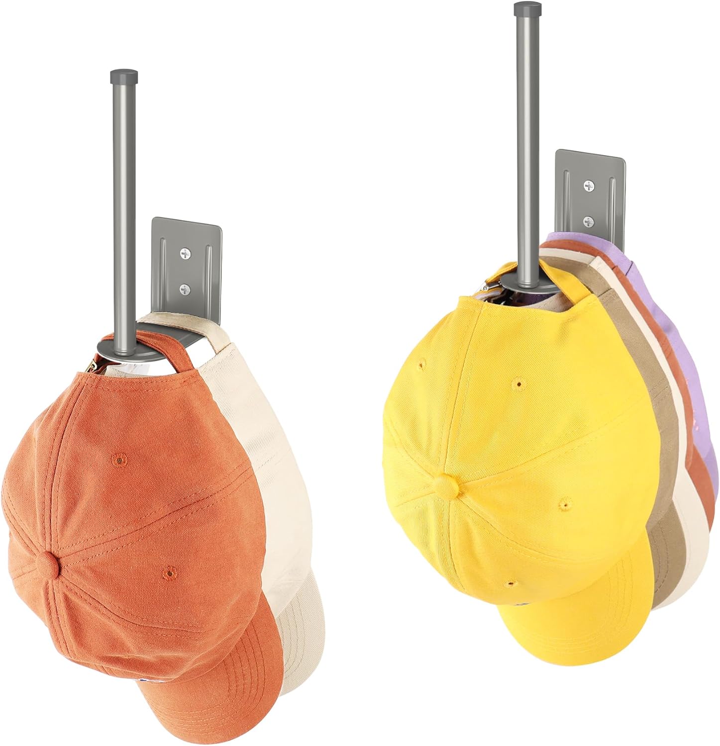Amazon.com: 2 Pack Hat Racks for Baseball Caps, Stainless Steel Hat ...