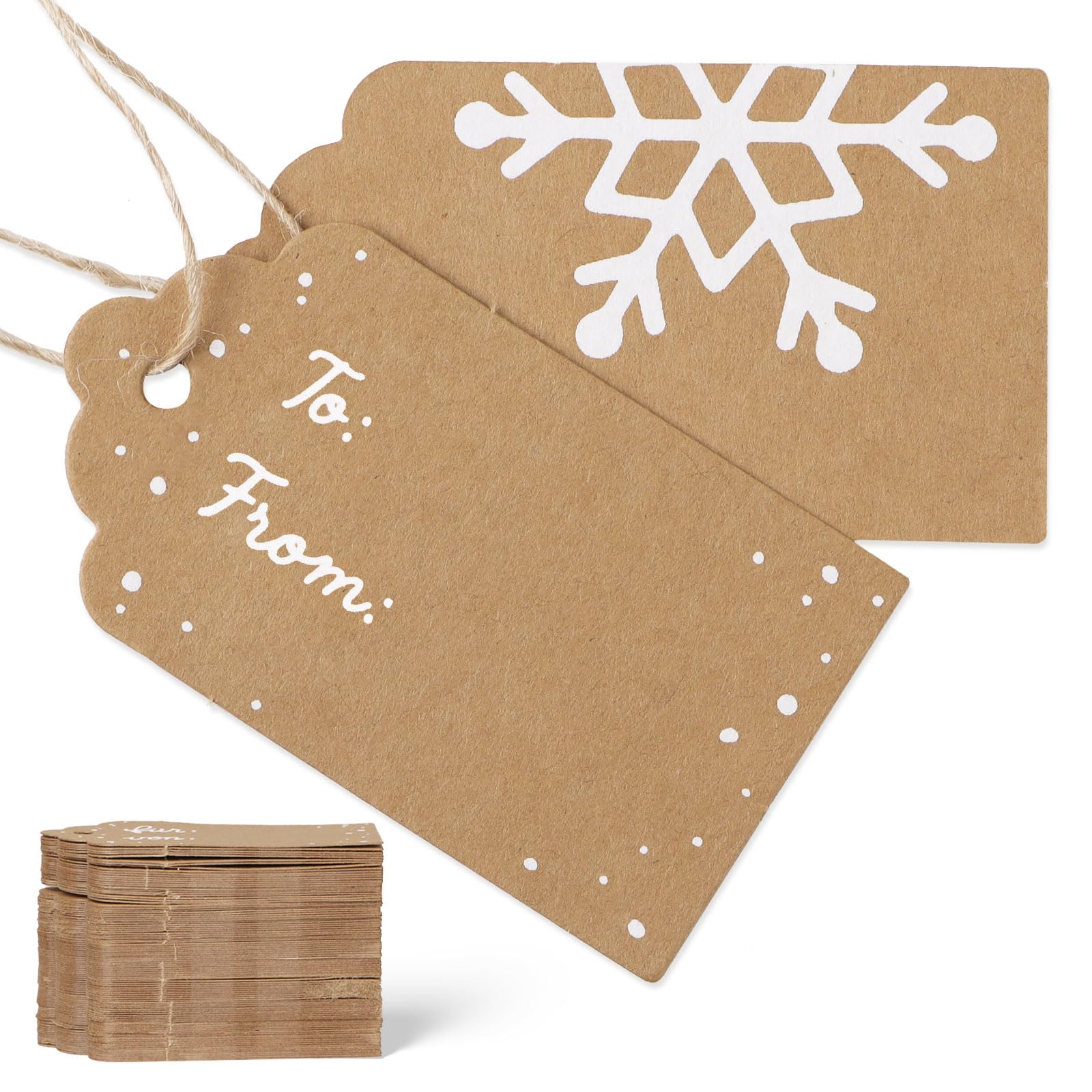 Amazon.com : 100pcs Christmas Gift Name Tags with String to and from ...