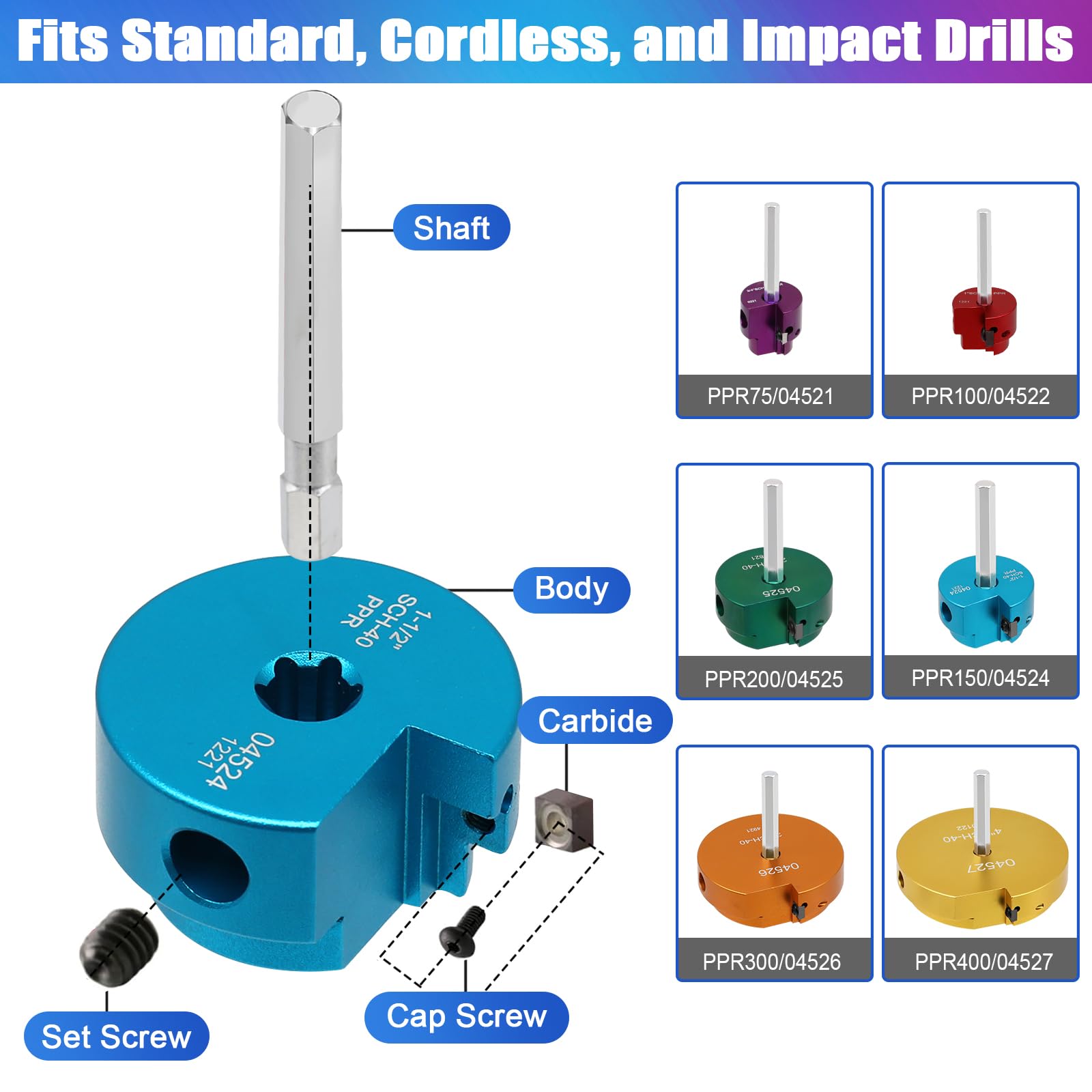 Snapklik.com : 04529 Colored PVC Pipe Reamer, PPRK6 Plastic PVC Pipe ...