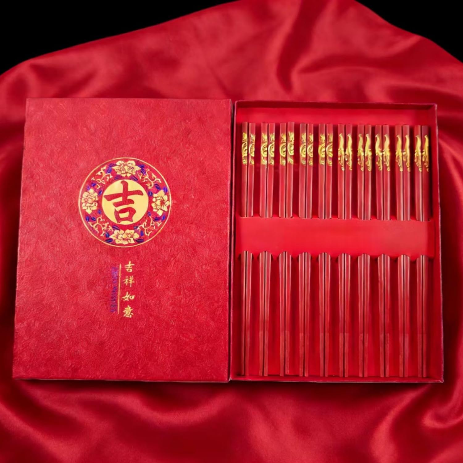 Amazon.com: KYMY Chinese New Year Chopsticks Gift Set with Gift Box, 10 ...