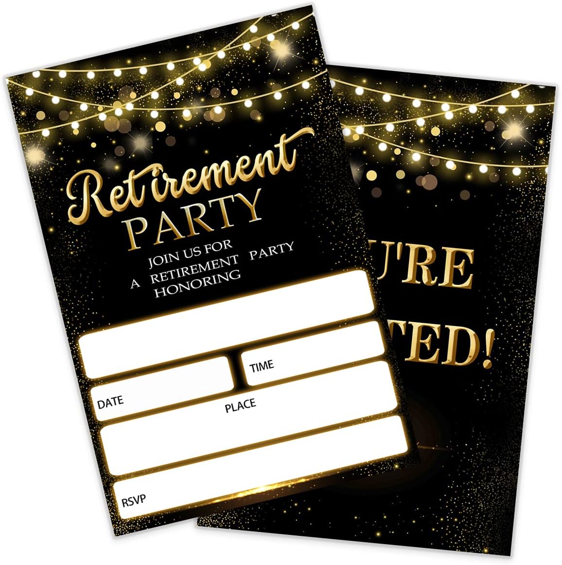 Amazon.com : UDNADKEX Retirement Party Invitations for Women Men with ...