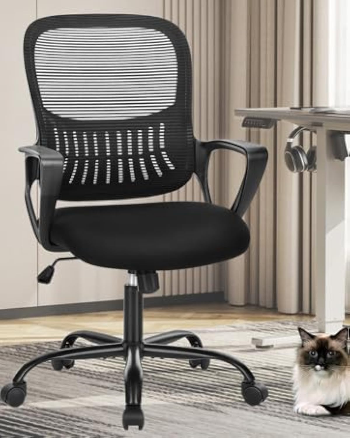 Amazon.com: SMUG Home Office Computer Gaming Desk Chair, Ergonomic Mid ...
