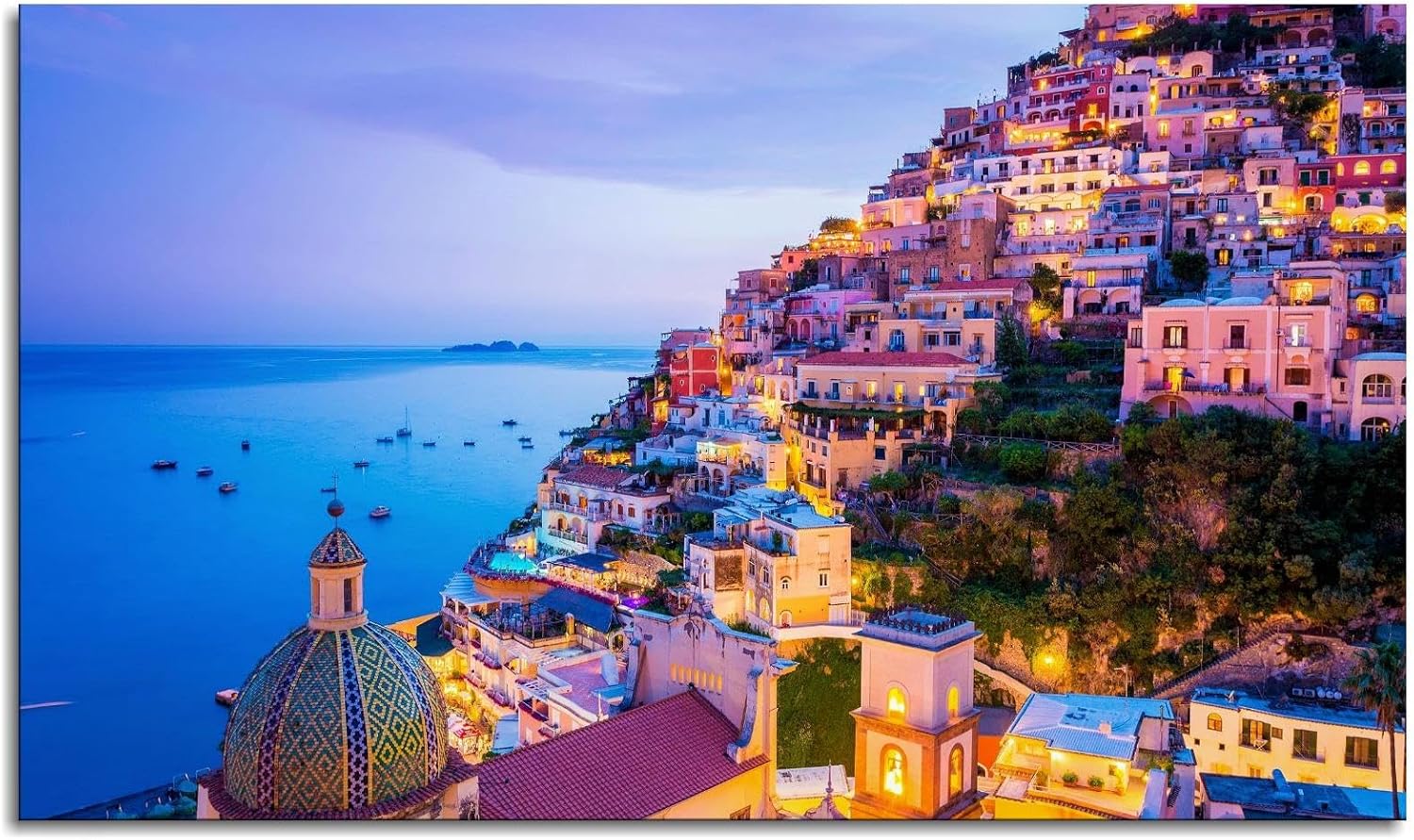 Amazon.com: ewfas Amalfi Coast Positano Pictures Wall Decor Canvas Wall ...