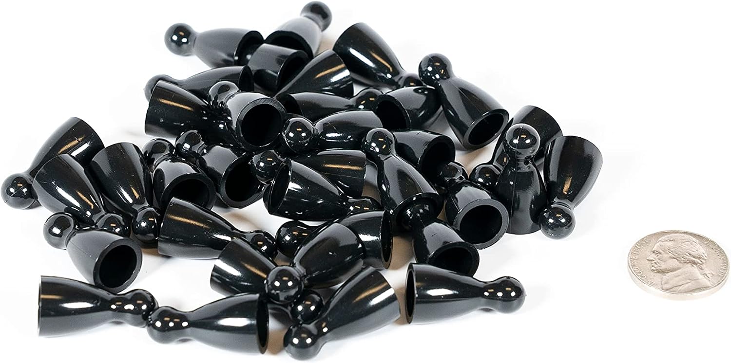 Amazon.com: Plastic Pawns: Set of 36 Black Color Board Game Playing ...