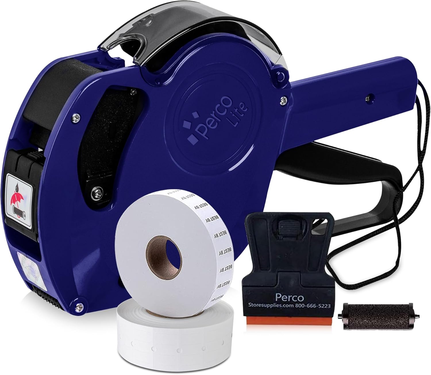 Perco Lite 1 Line Dater Pistole mit Etiketten-Set – enthält 1 weiße ...