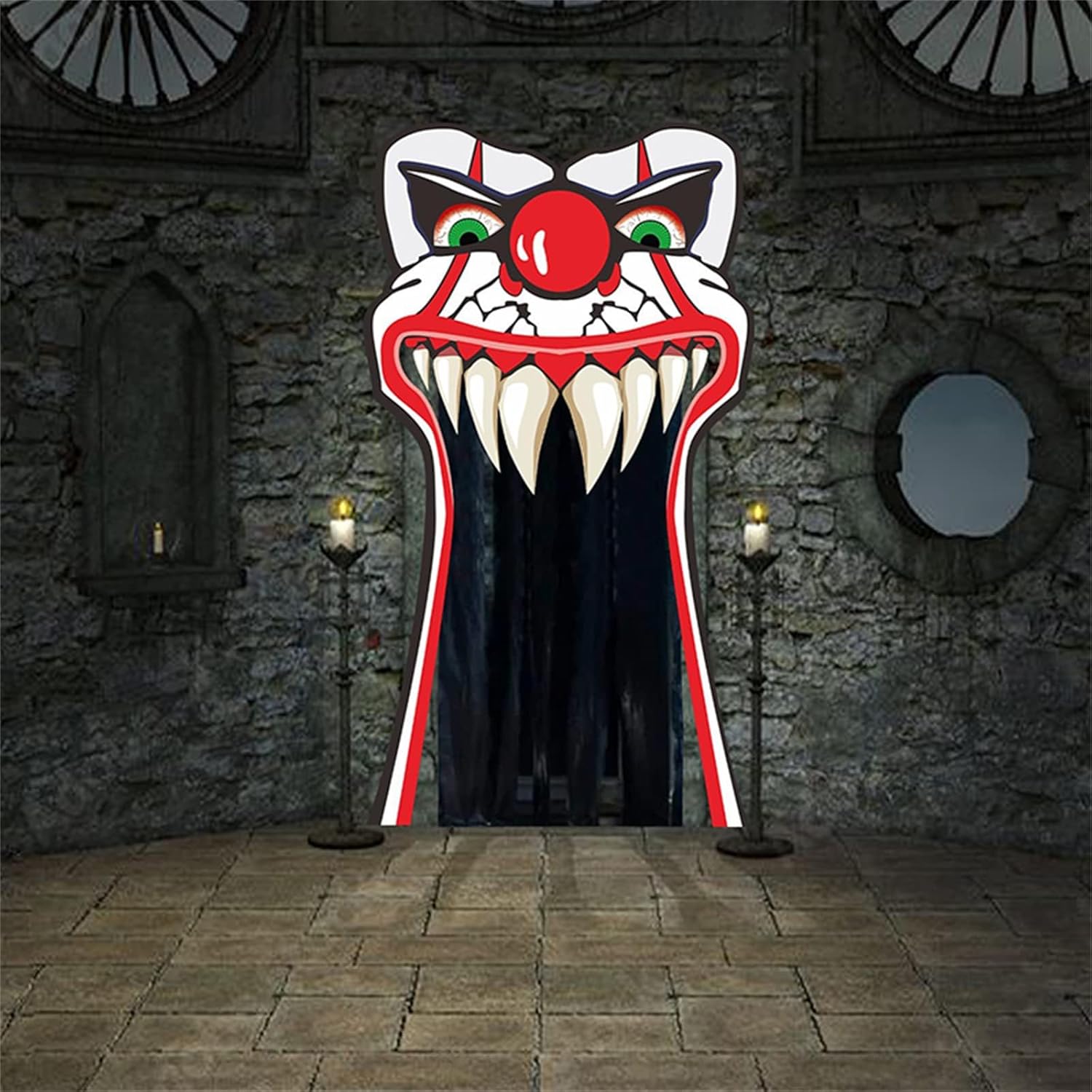 Halloween Scary Backdrop, Creepy Vampire Clown Halloween Banner ...