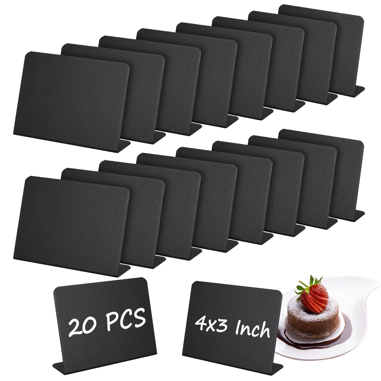 JMIATRY 20 Pcs Mini Chalkboard Signs, 4 x 3 inch Chalk Board Sign ...