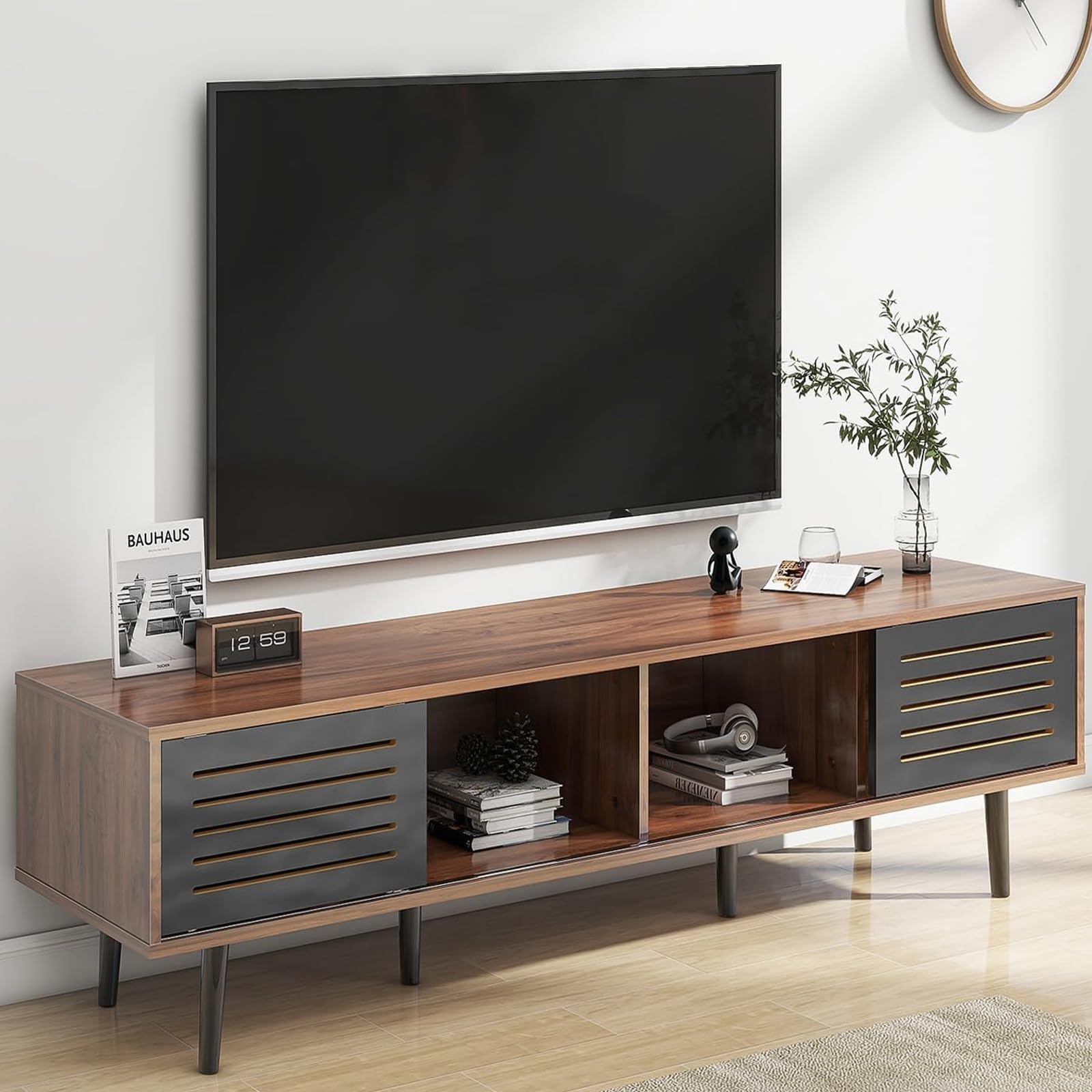 Amazon.com: FUTERMUS Mid Century Modern TV Stand for 70 Inch TV, Boho ...