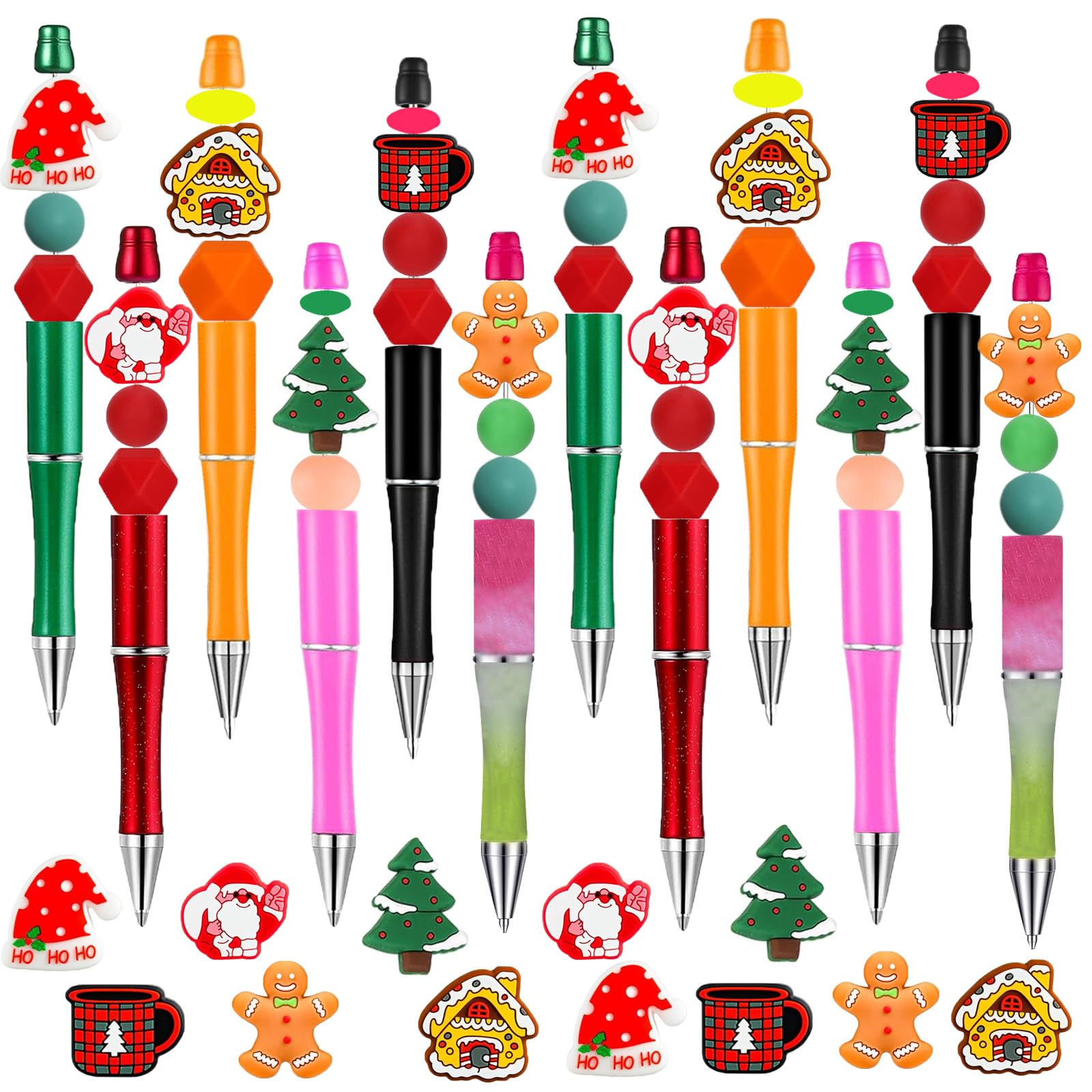 Amazon.com : GOFEVDRT 12 Pcs Christmas Beadable Pens, Plastic Black Ink ...