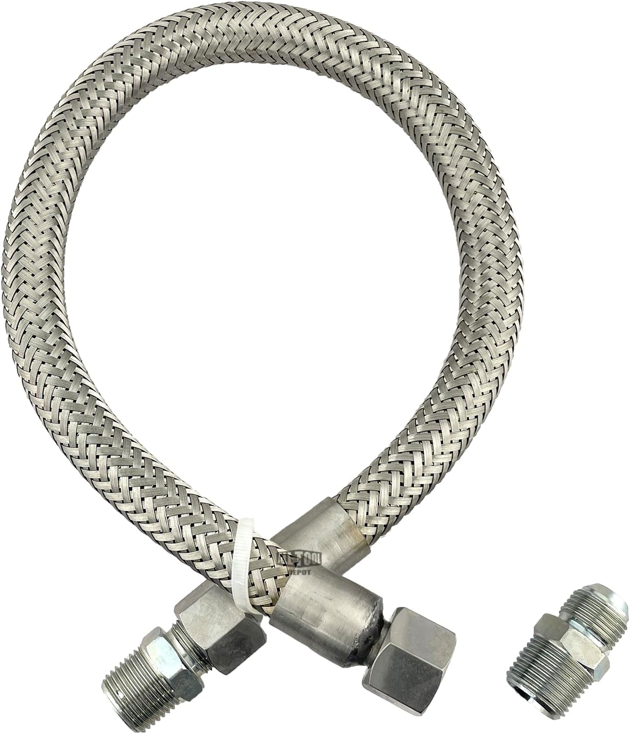 1/2" x 12" Stainless Steel Compressed Air Line Metal Flex Hose Tubing ...