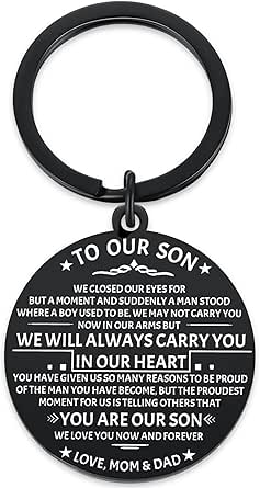 Amazon.com: To Our Son Keychain with Inspirational Quotes Son Gifts ...