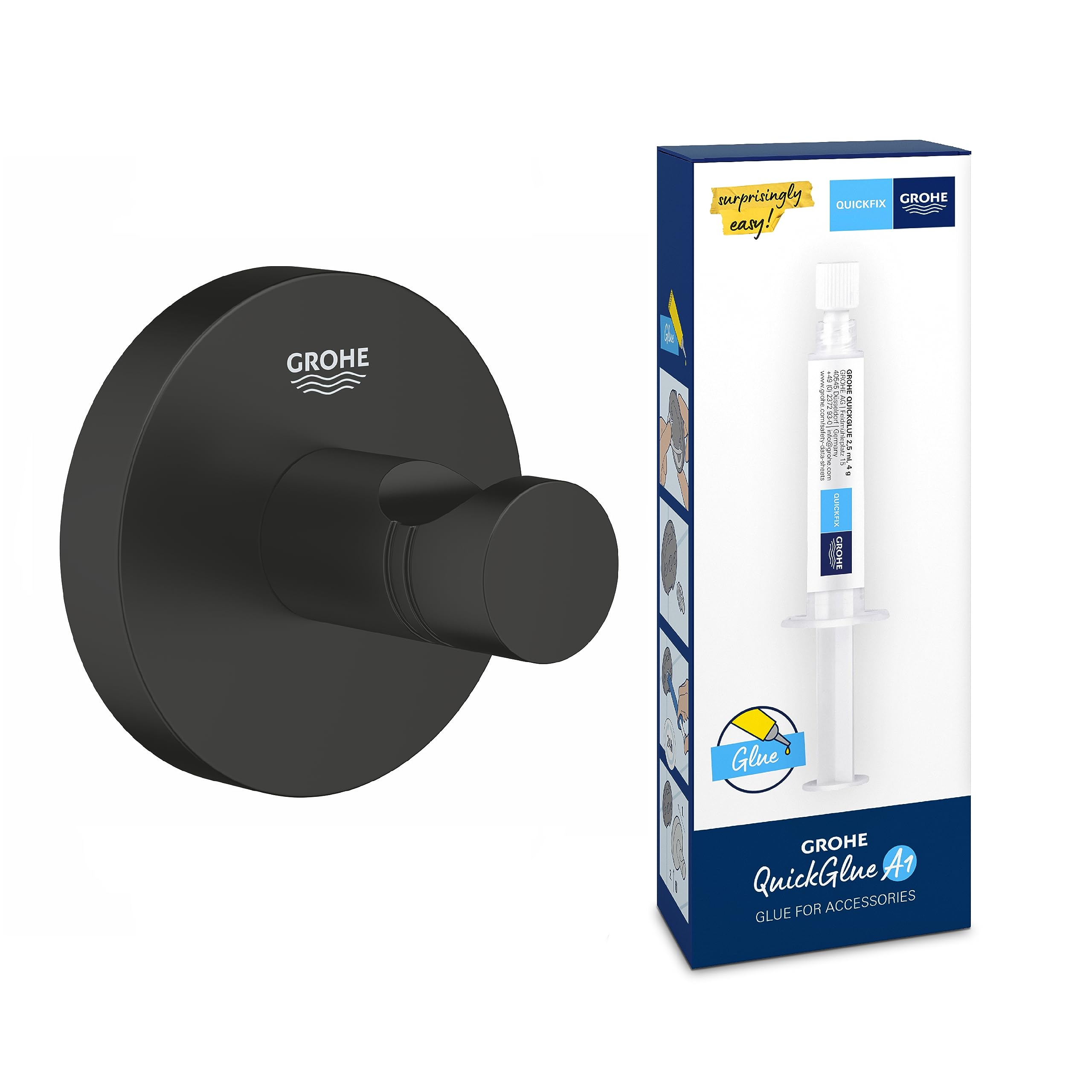 GROHE Start QuickFix Robe Hook & QuickGlue A1 (Metal, Concealed ...