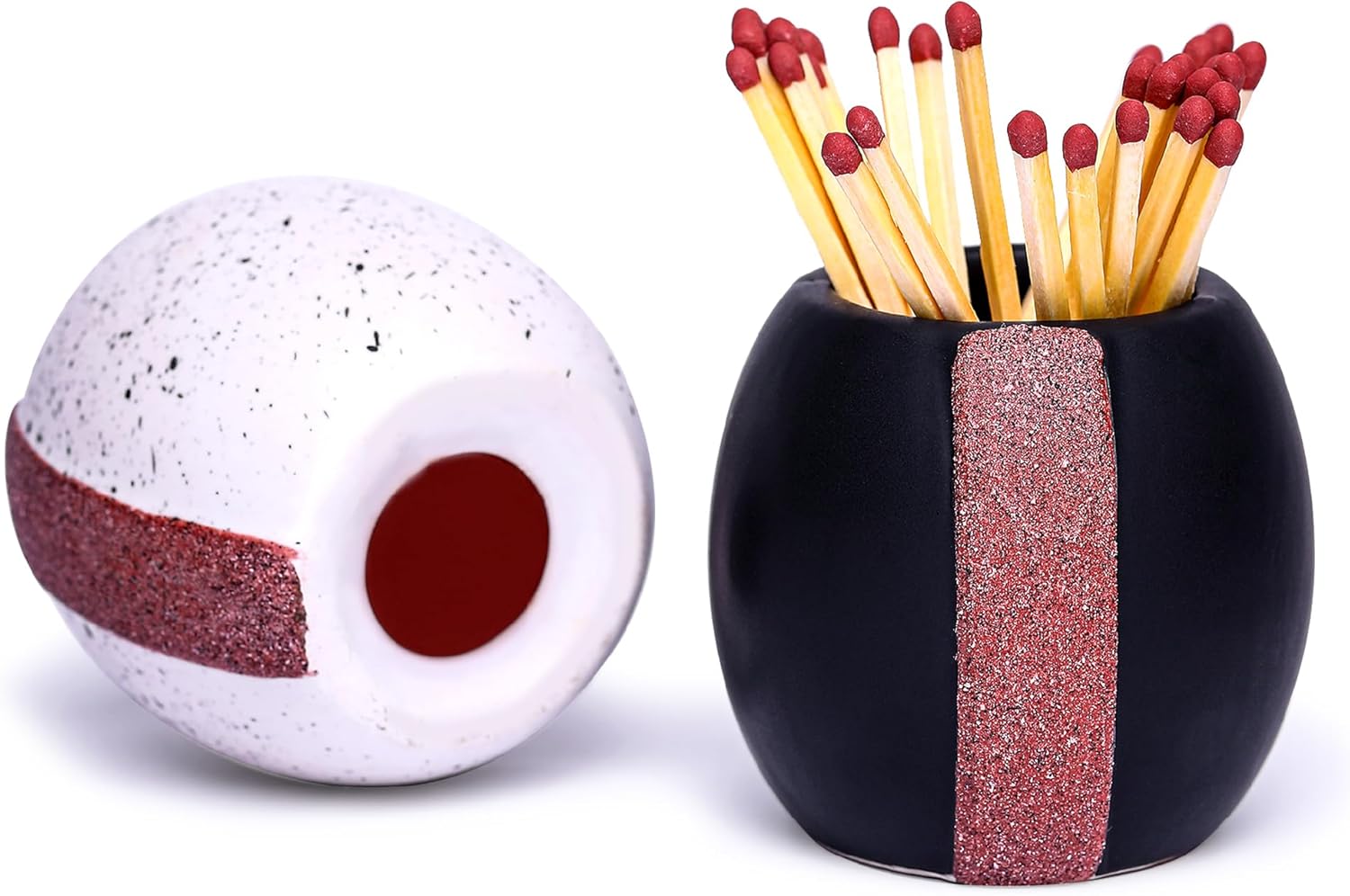 Amazon.com: Yasgok Ceramic Match Holder With Striker (Set of 2) | Cute ...