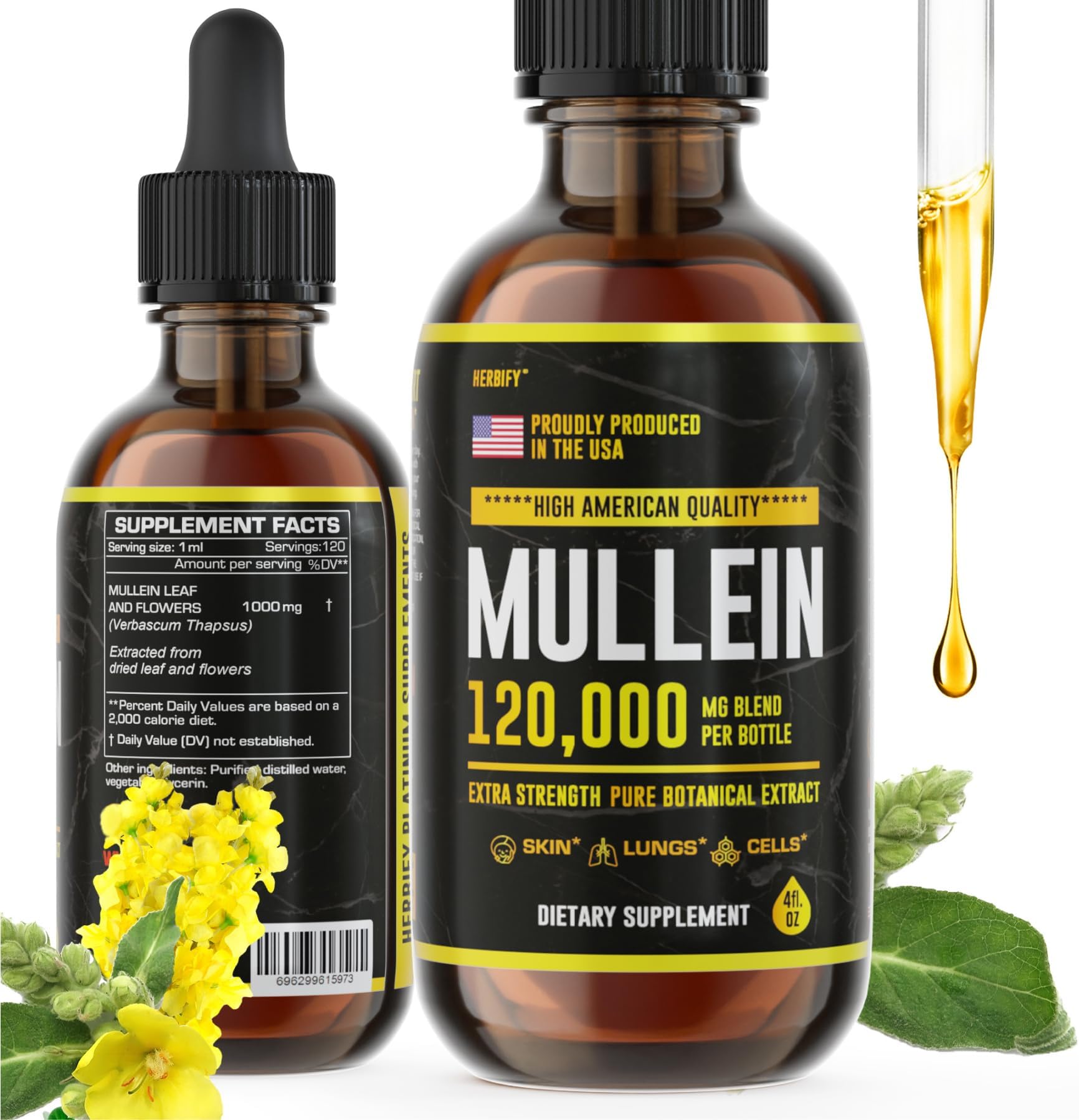 Amazon.com: HERBIFY Mullein Drops - Lung Cleanse - Leaf Extract ...