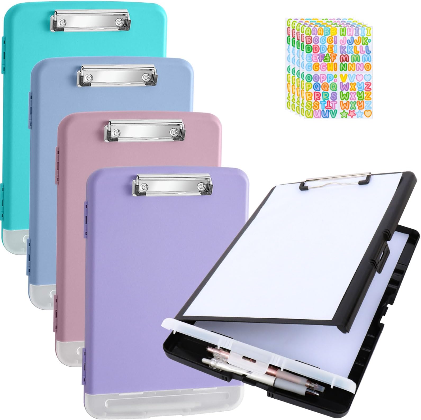 Amazon.com : 5 PCS Clipboard with Storage High Capacity Plastic ...