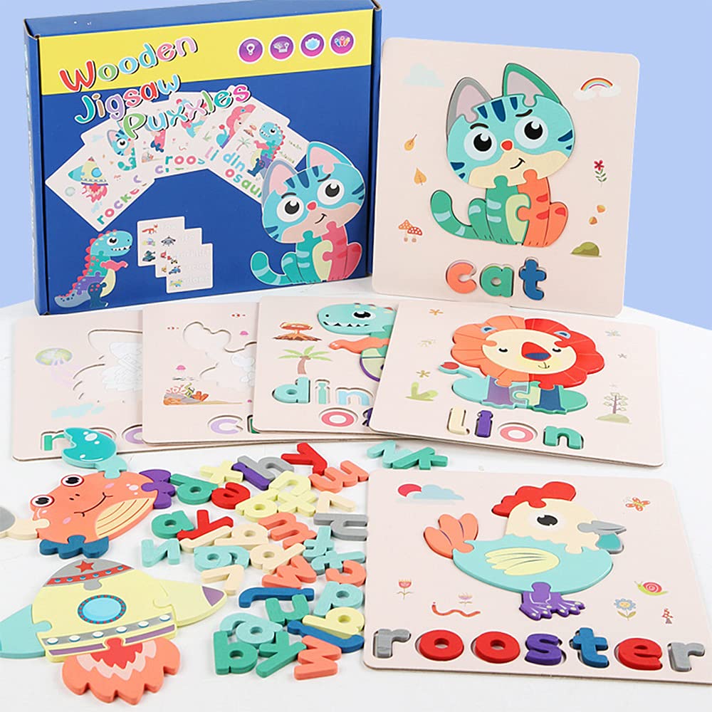 Buy Alphabet Flash Cards Preschool Activities Wooden Letters Jigsaw 