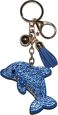 Dolphin Keychain Bling Backpack Charm Bag Charms Fancy Crystal Key Fob ...