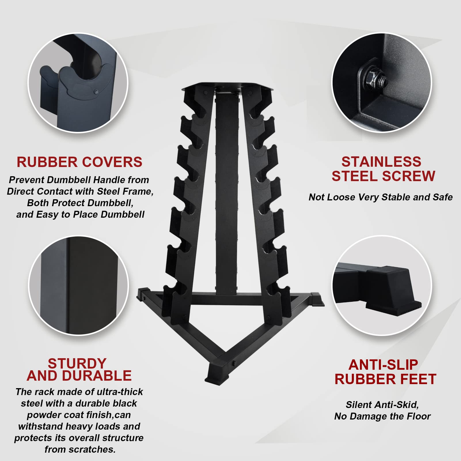 Snapklik.com : Balelinko Dumbbell Rack Stand Only, 6 Tier Triangular ...