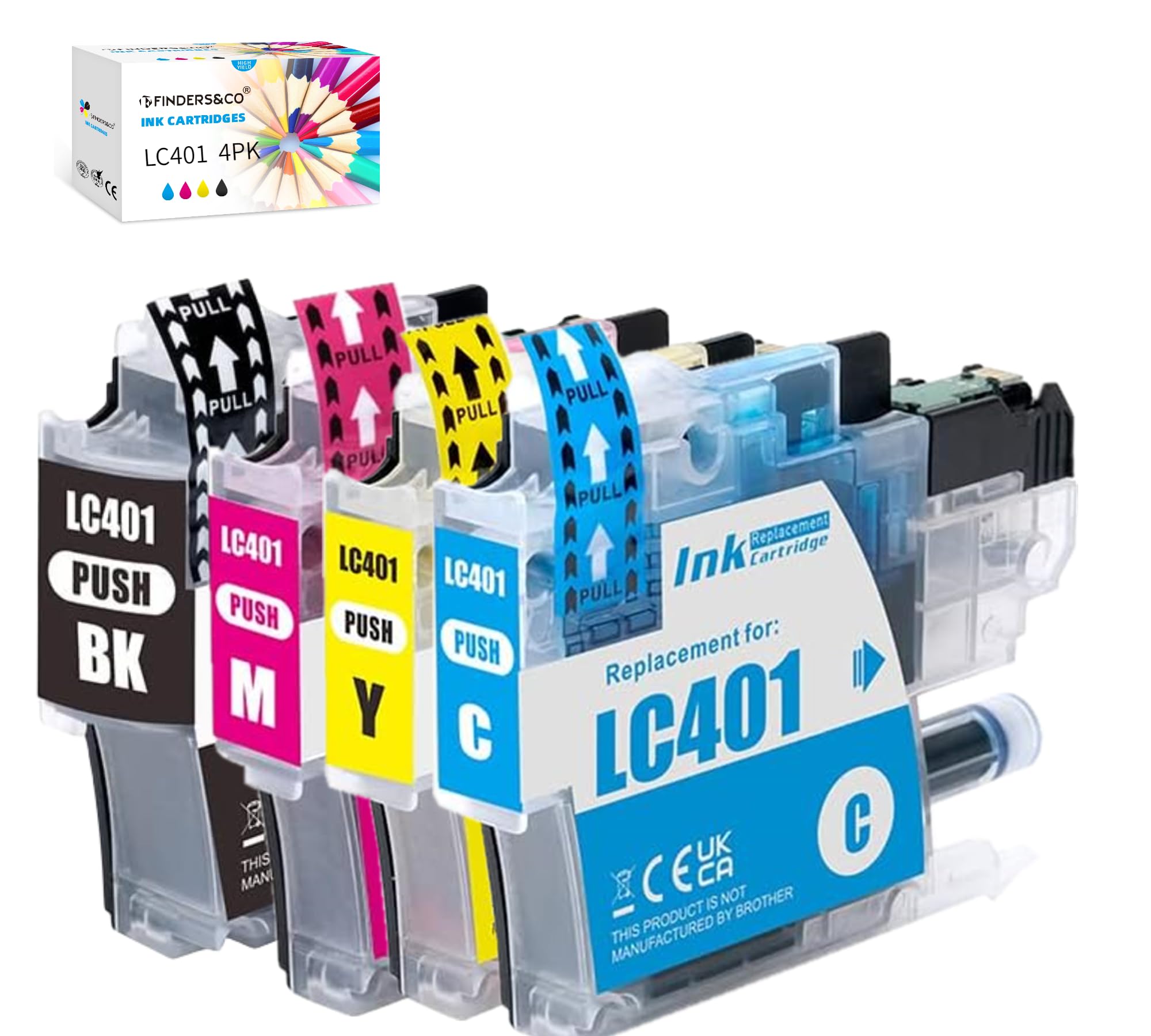 LC401 Ink Cartridges Replacement for Brother LC401 LC-401 Ink to Work ...