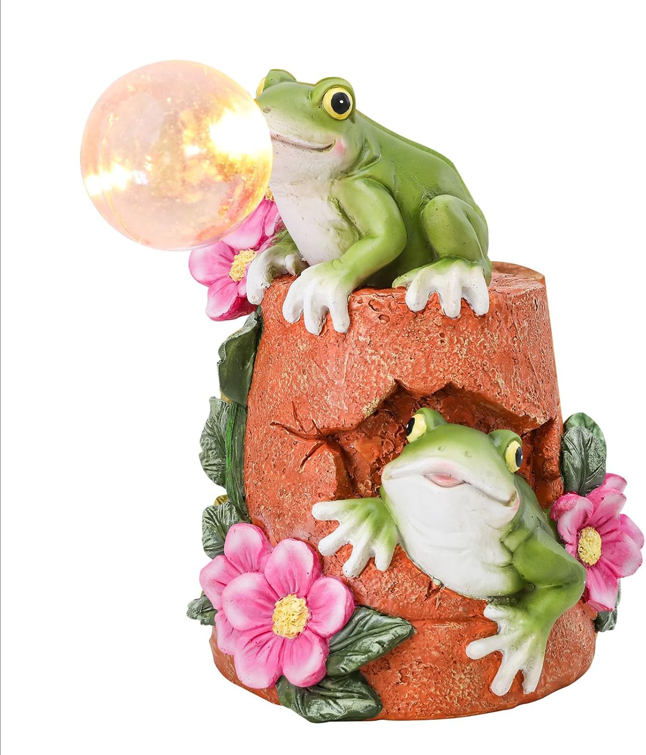 Afirst Solar Garden Outdoor Statues Frog Solar Garden Statue Blowing ...