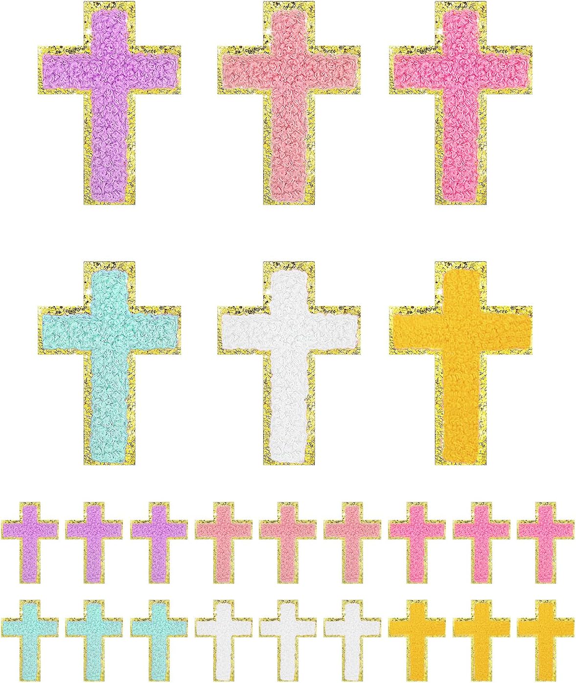 Amazon.com: Glavatrix 18 PCS Cross Chenille Patches, Colorful Christian ...