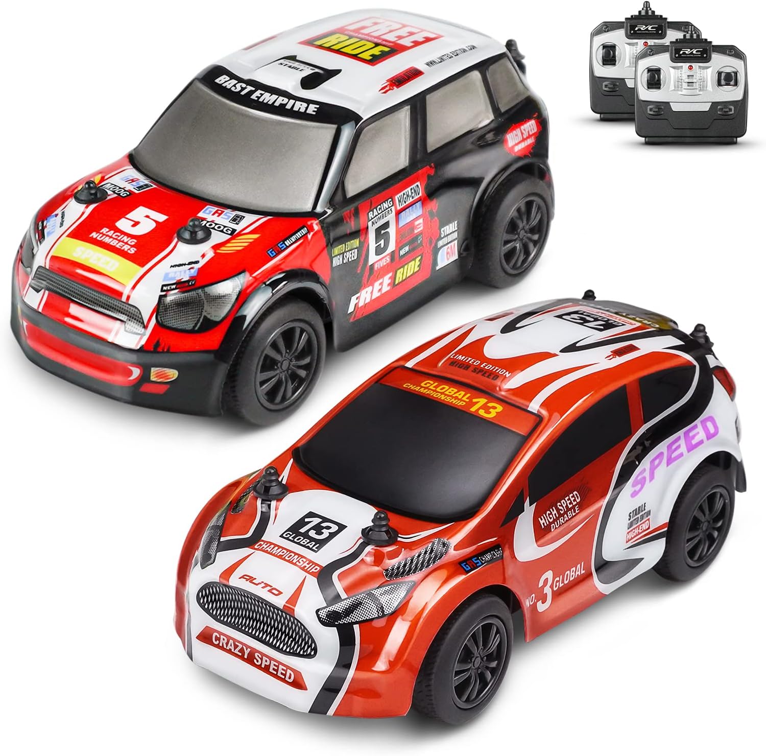 Amazon.com: INVINZER Remote Control Race Car, Mini RC Racer with 4 AA ...