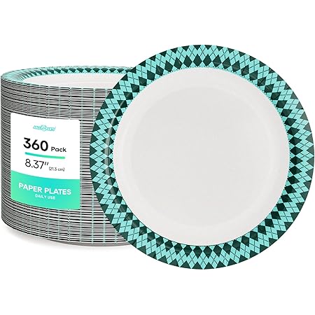 Amazon.com: Amazon Basics Everyday Paper Plates, 9 Inch, Disposable ...