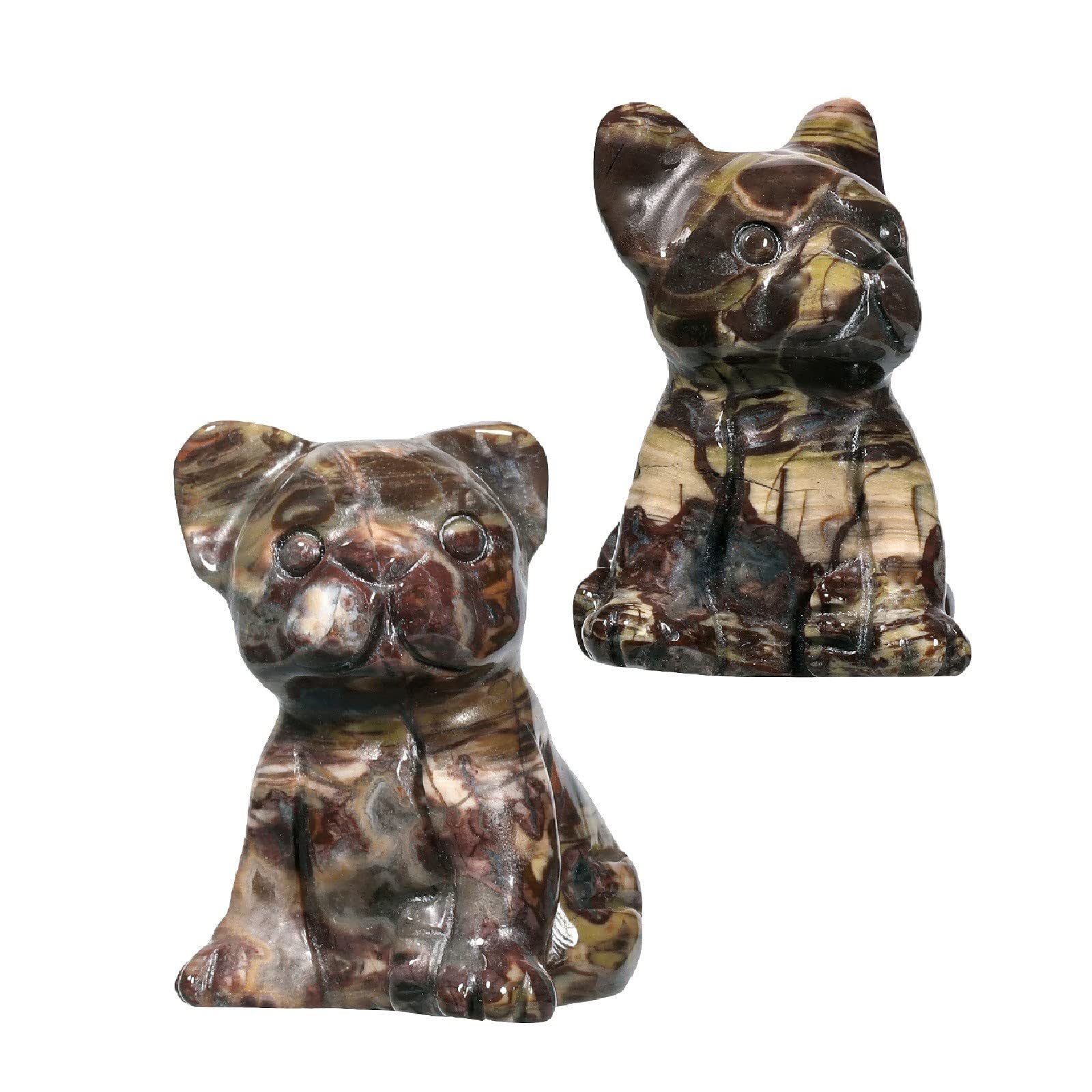 Amazon.com: mookaitedecor Set of 2 Hand Carved Crazy Lace Agate Crystal ...