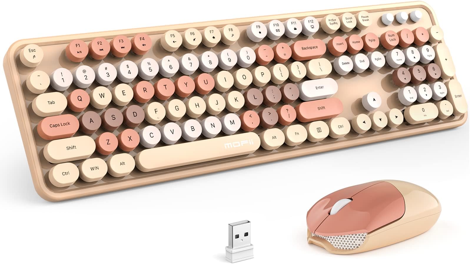 Amazon.com: MOFII Wireless Keyboard and Mouse Combo,2.4GHz Retro Full ...