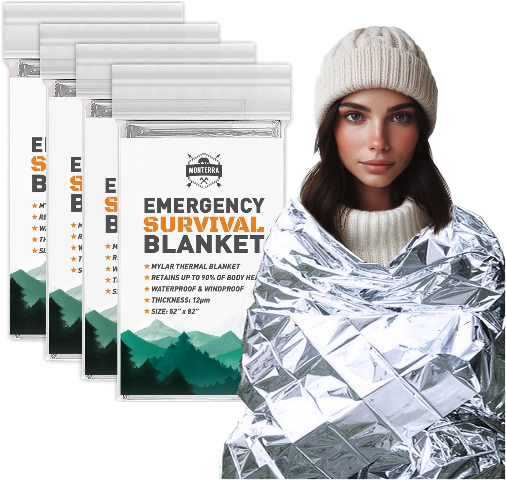Amazon.com: Swiss Safe 4 Pack Mylar Emergency Blankets for Survival ...