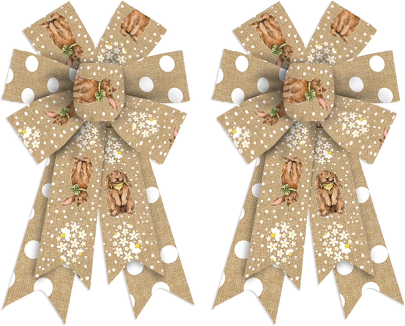 Amazon.com: VOZLAC Easter Wreath Bows 10X12Inch, Pre-Tied Striped ...