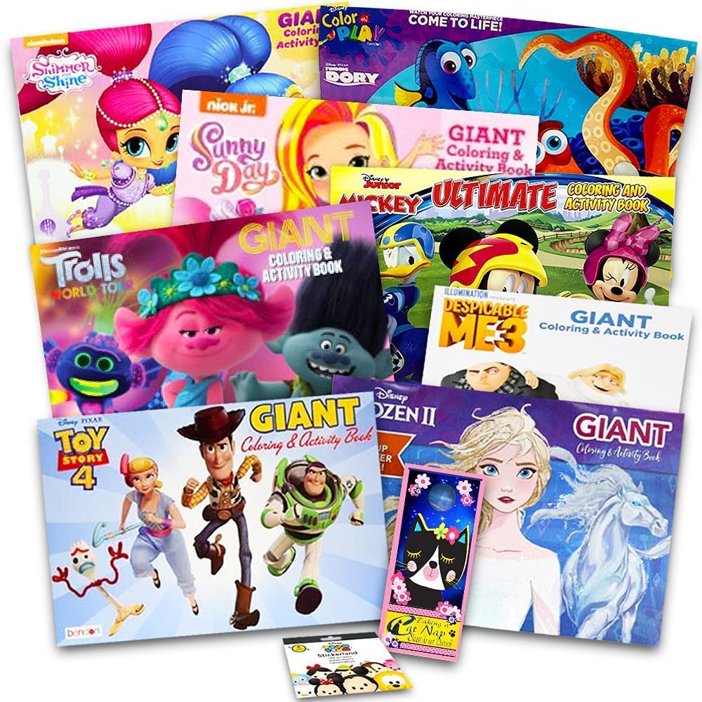 Buy Disney Gigantic Coloring Book Set for Girls Boys Kids -- 8 Giant ...