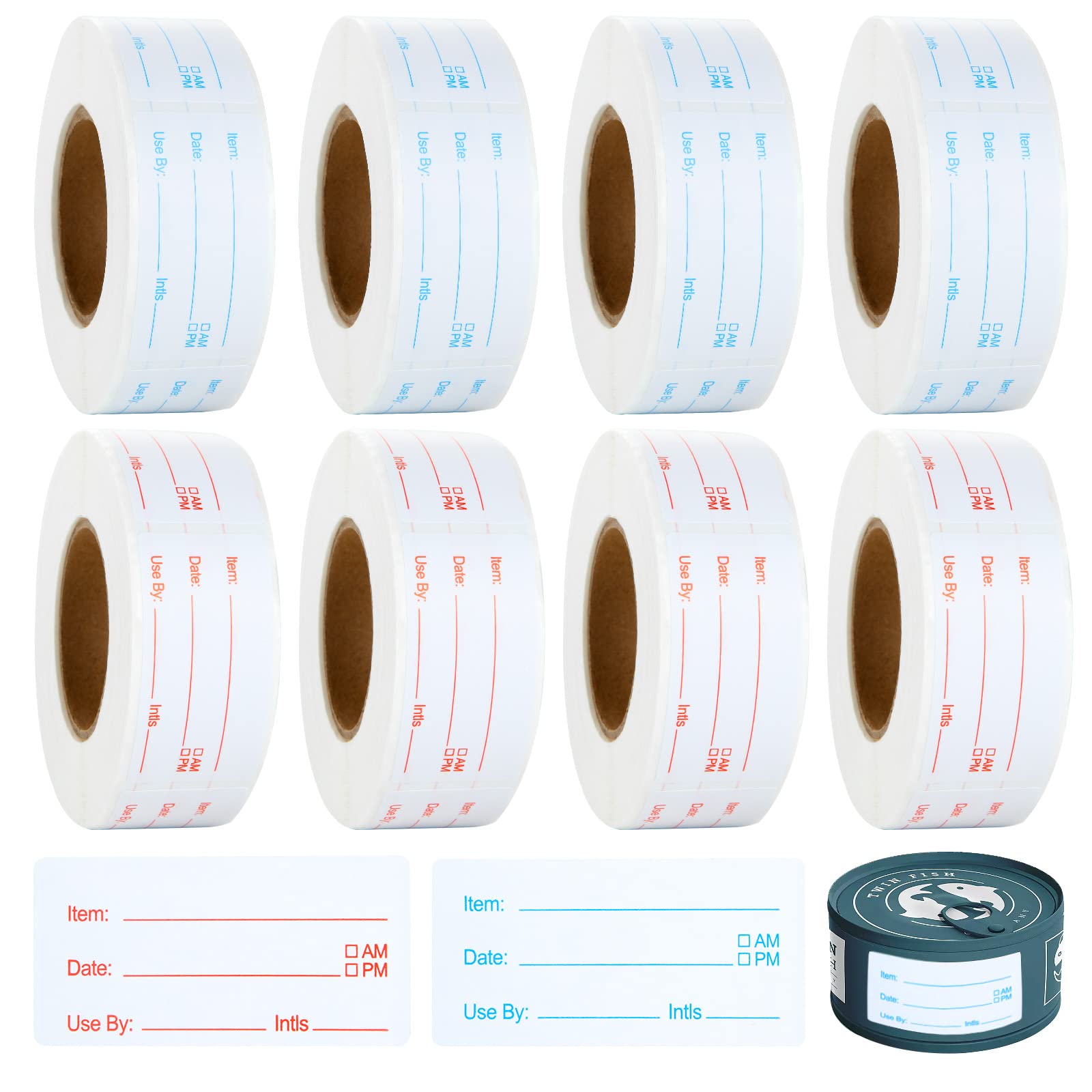 GOYADA 8 Rolls 4000 Pieces Food Labels Stickers, 1x2in Dissolvable Food ...