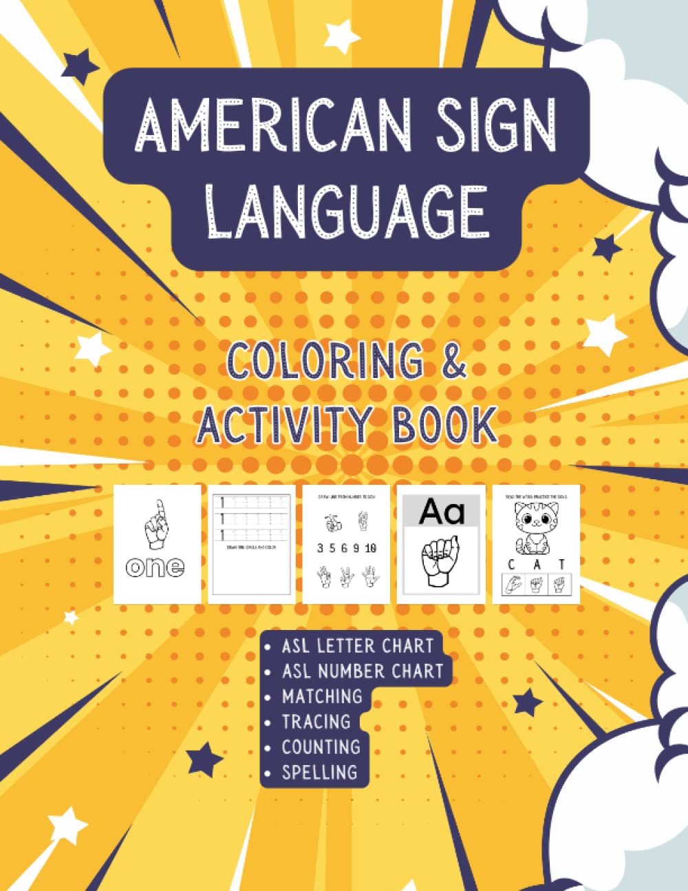 American Sign Language Coloring and Activity Book: ASL Letters and ...