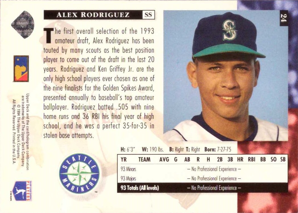 Alex Rodriguez Rookie Year
