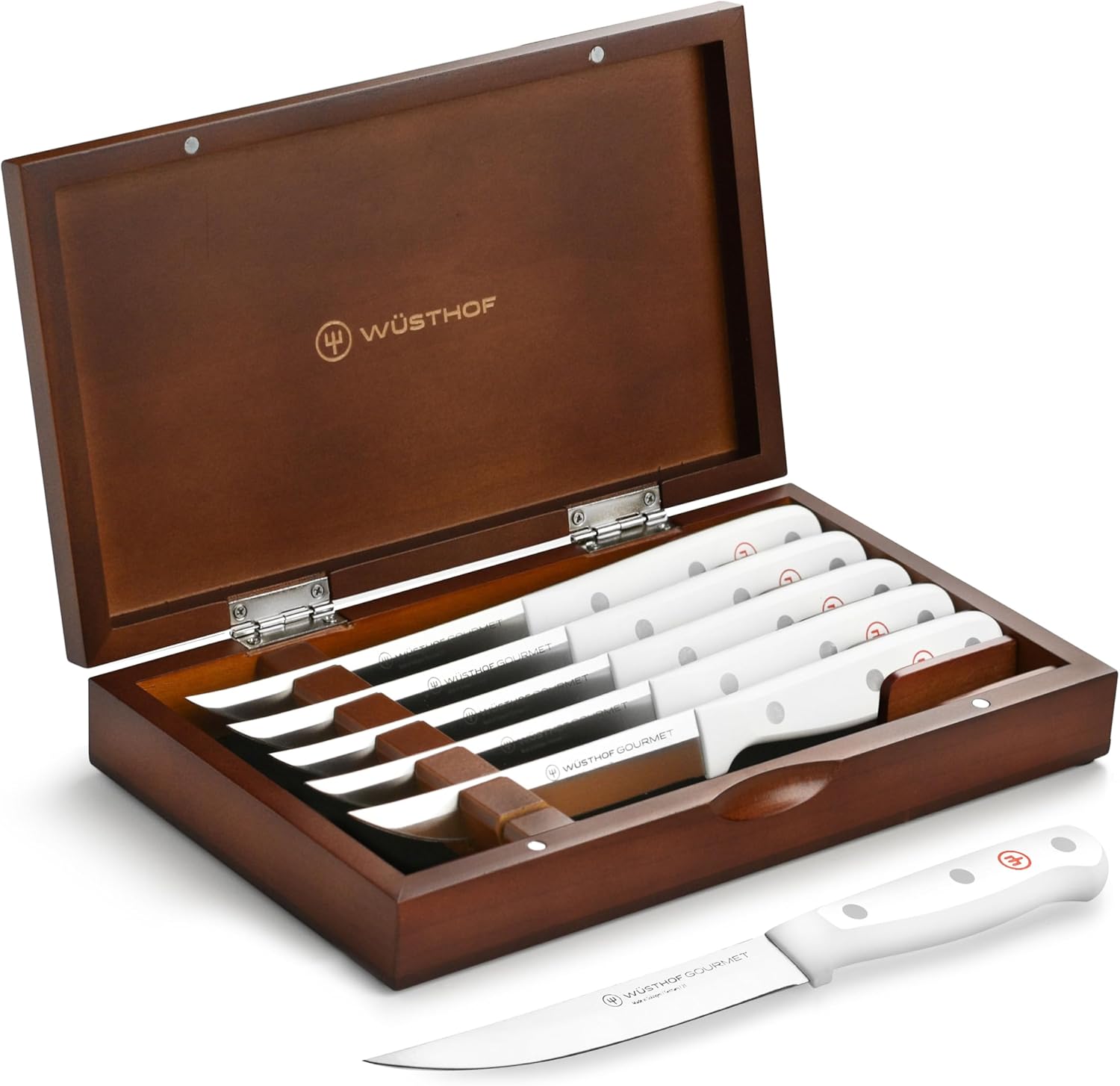 Amazon.com: Wusthof Gourmet 6 Piece Steak Knife Set with Case (White ...