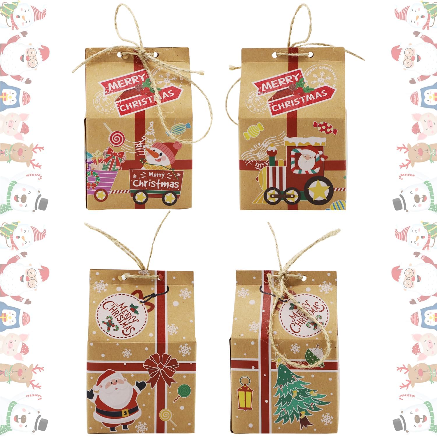 ALLY-MAGIC Christmas Party Gift Bags, Christmas Tree Party Gift Boxes ...