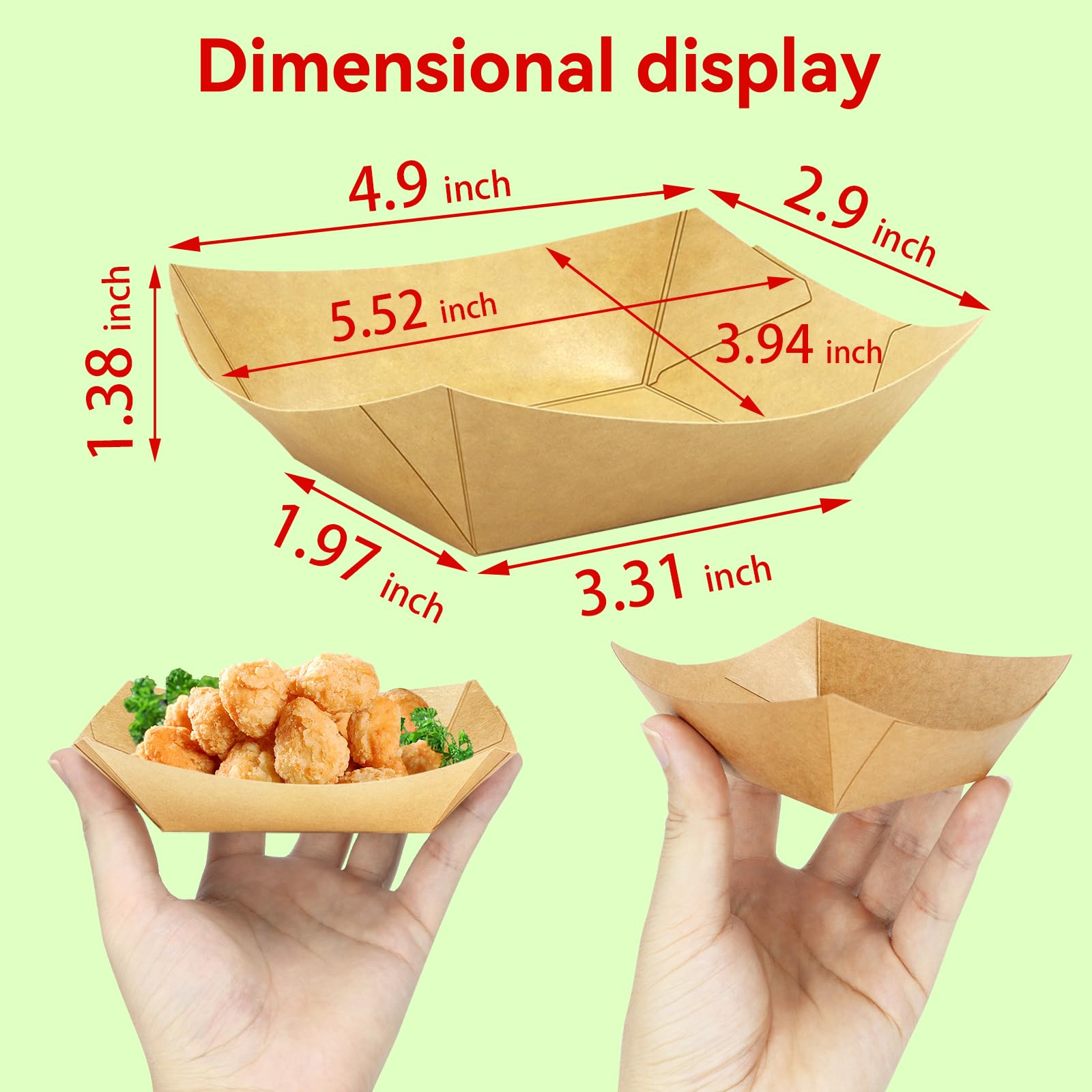 Snapklik.com : MotBach 120 Pack 1/2Lb Paper Food Boat Trays Disposable ...
