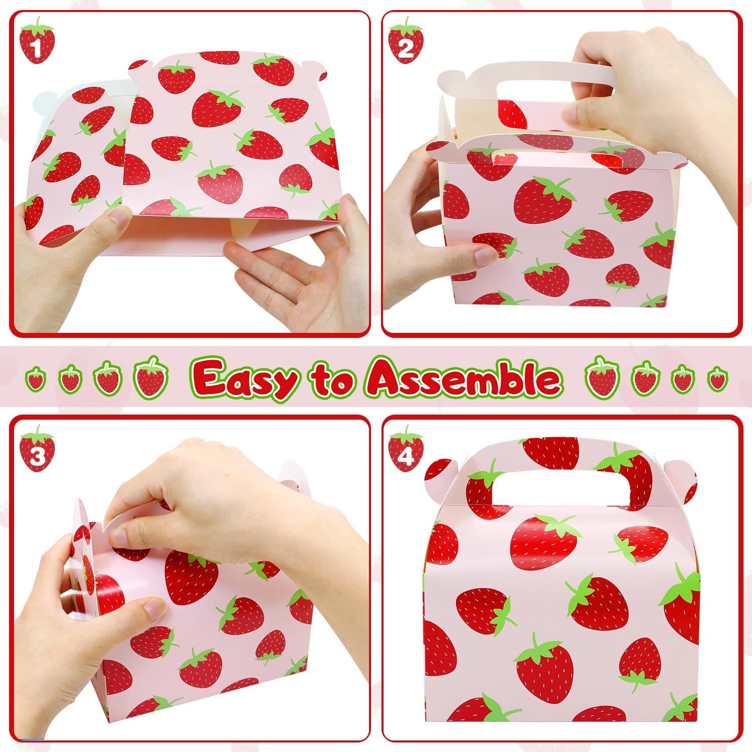 Snapklik.com : Oletx 24Pcs Strawberry Party Favor Treat Box, Sweet ...