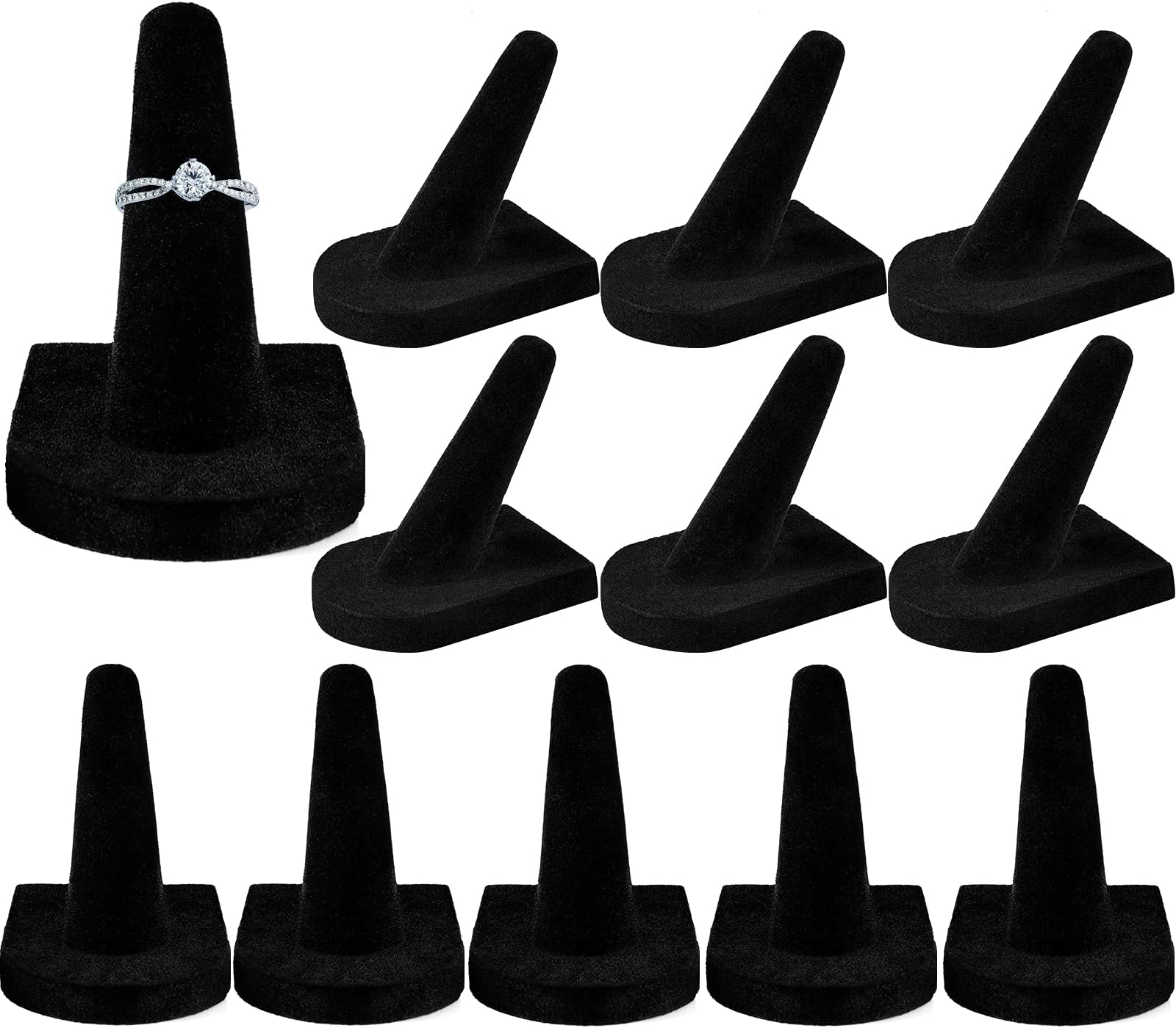 Amazon.com: Coward 18 Fingers Ring Display Stand Black Velvet Rings ...